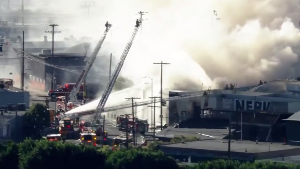 Firefighter injured while crews battled blaze in Boyle Heights