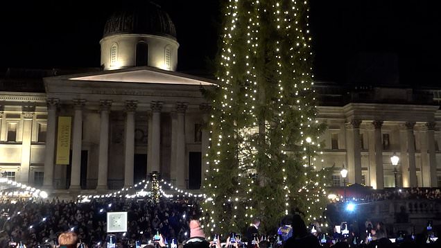 2025 Trafalgar Square Christmas tree gets two-second cheer when lights ...