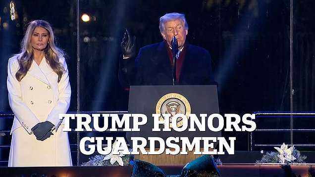 Pres. Trump honors hero National Guardsmen during tree lighting speech
