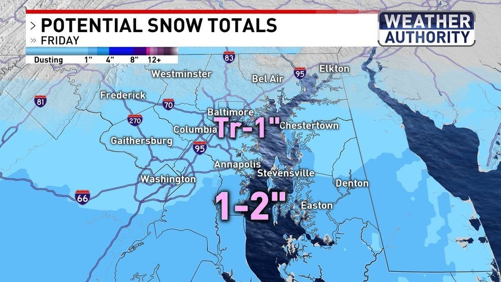 Weather alert Friday | Cold with snow chances in Baltimore
