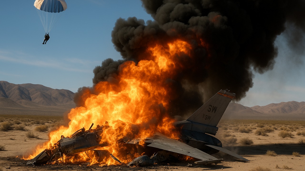 F-16 jet crashes near Death Valley after pilot ejects mid-air