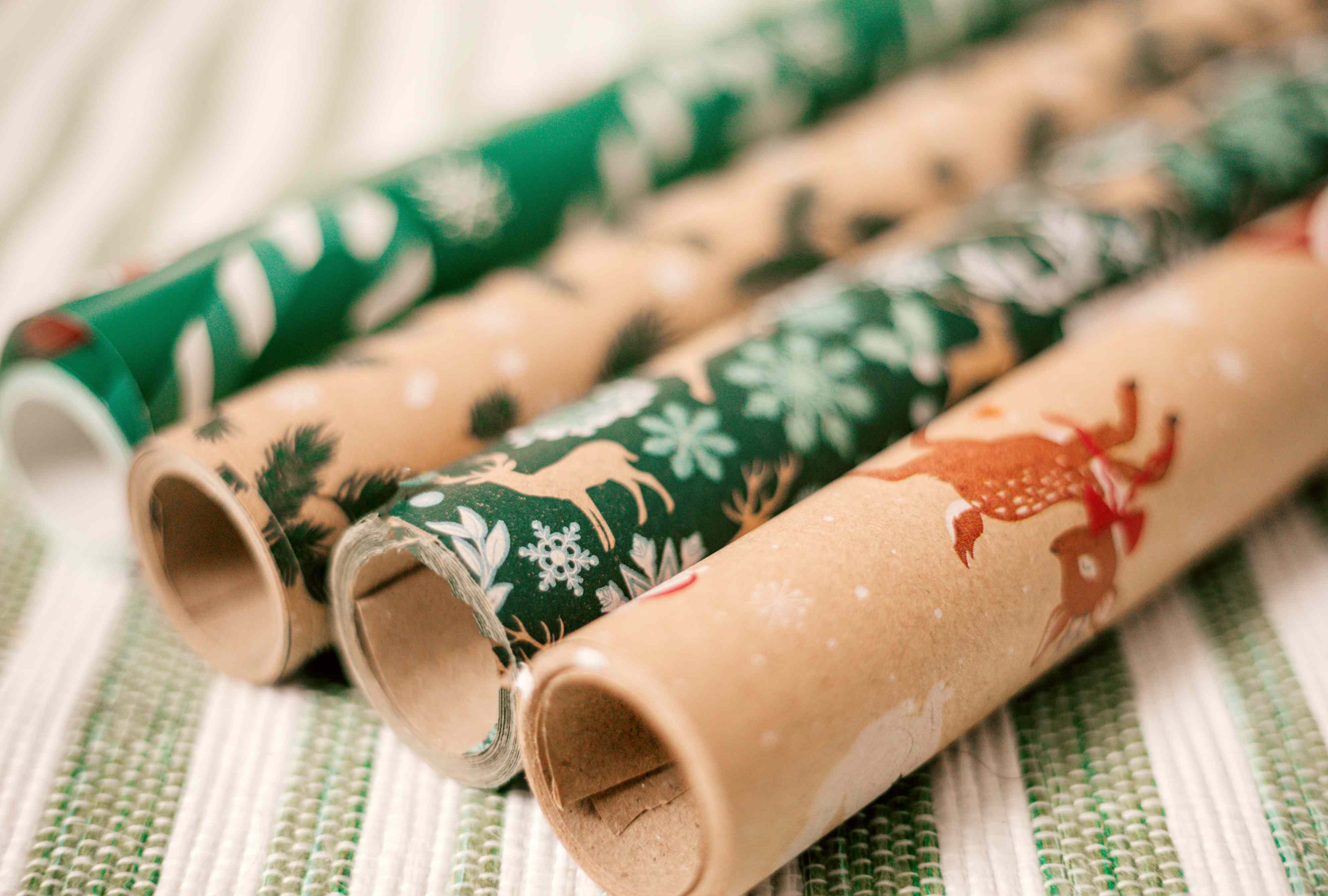 Use extra wrapping paper to transform your table for the holidays