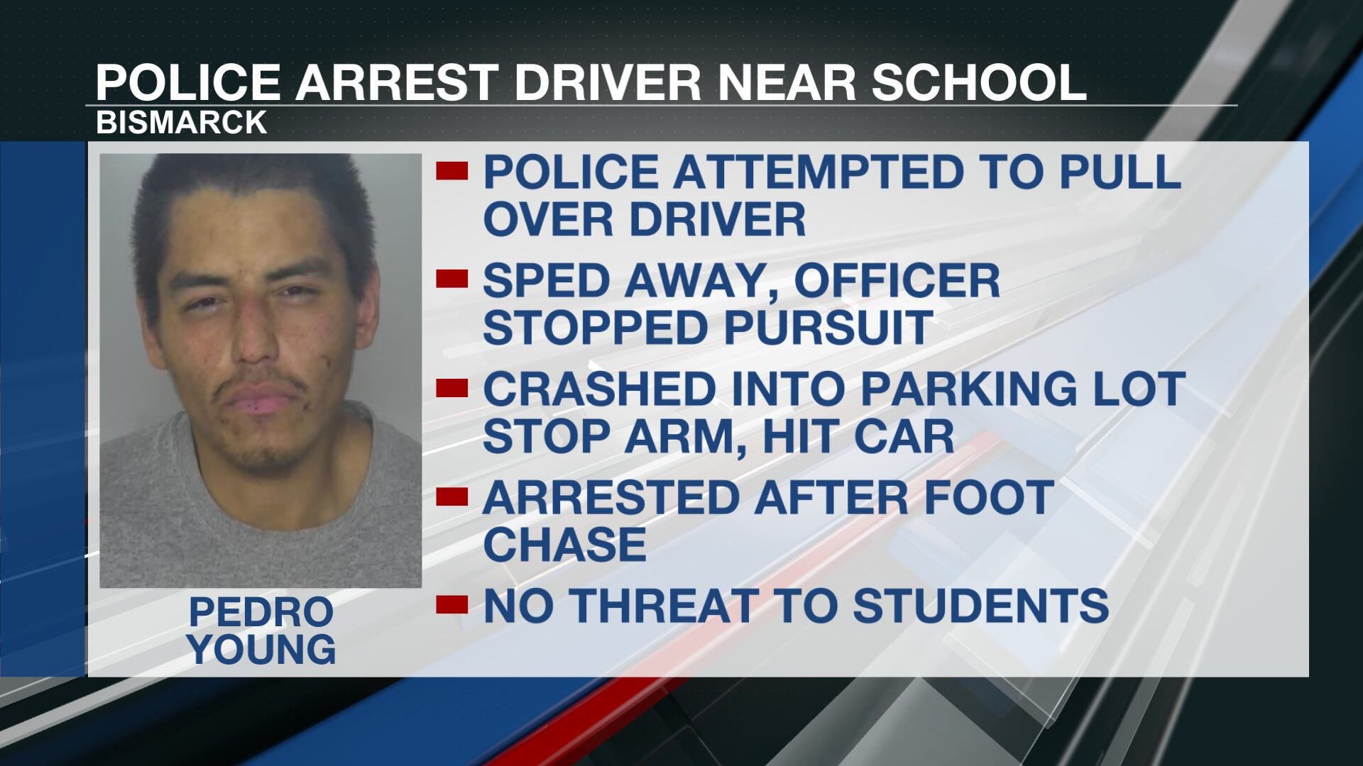 Driver crashes into car near school after police attempt to pull him over