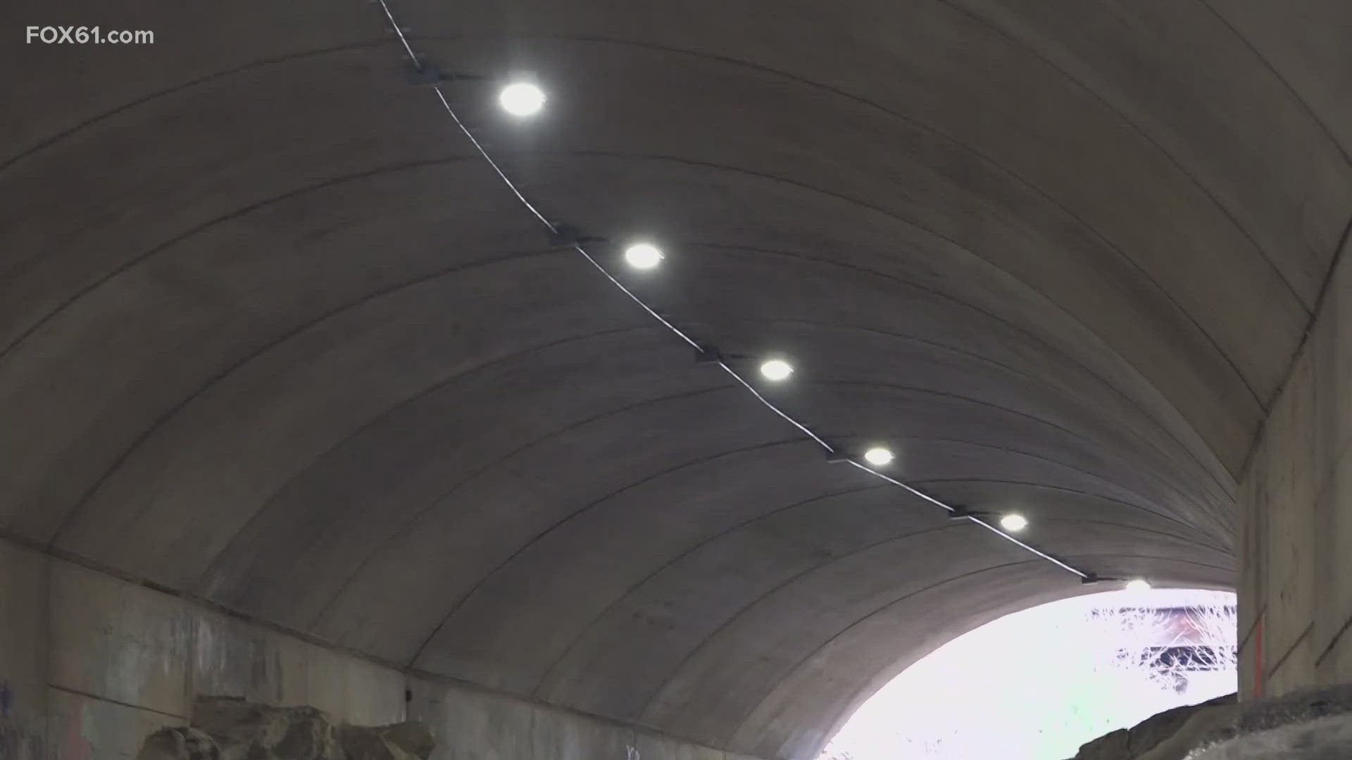 New lights added to 400-foot-long tunnel on Hop River State Park trail
