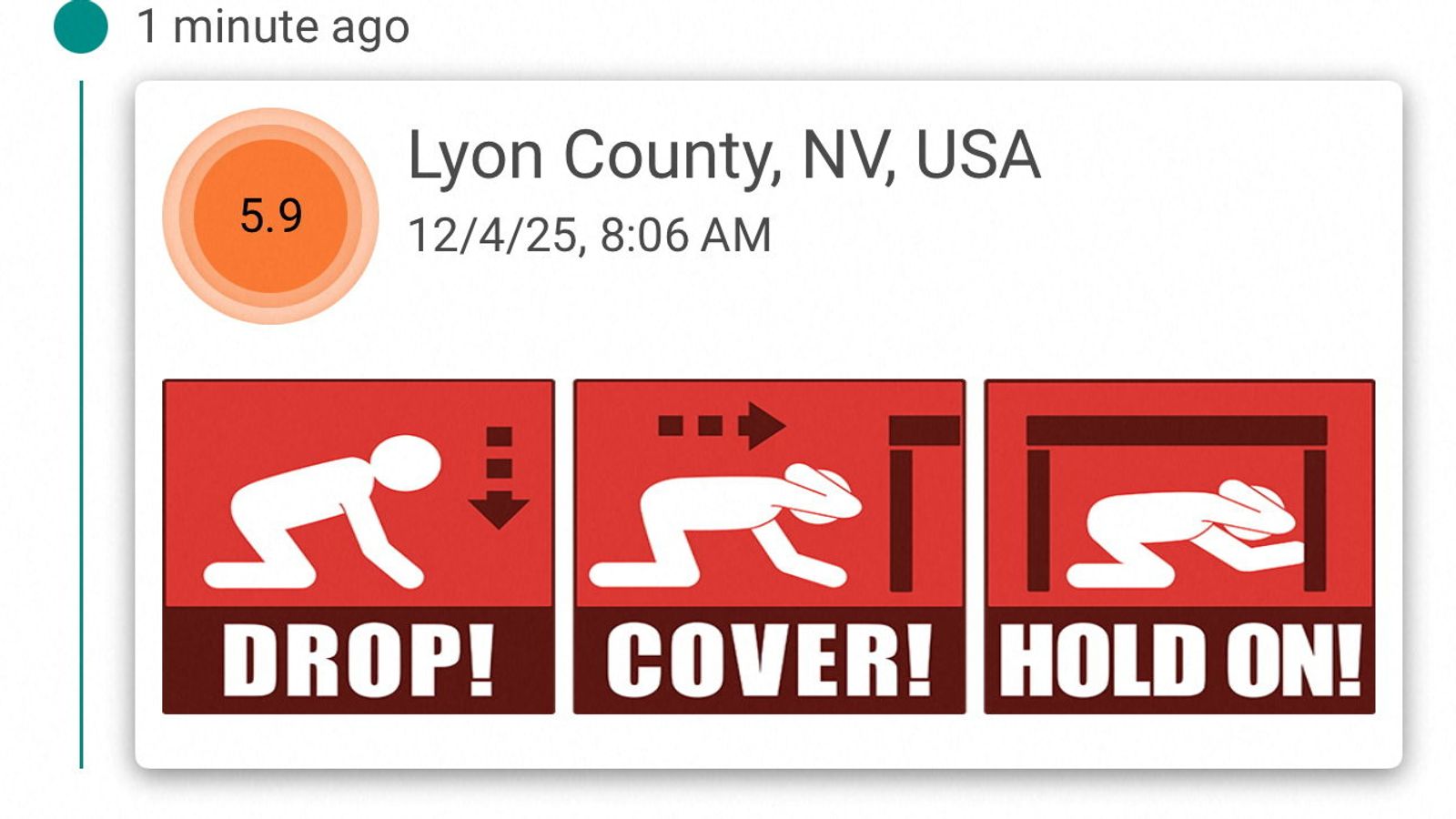 'Drop and cover' earthquake alert turns out to be false alarm