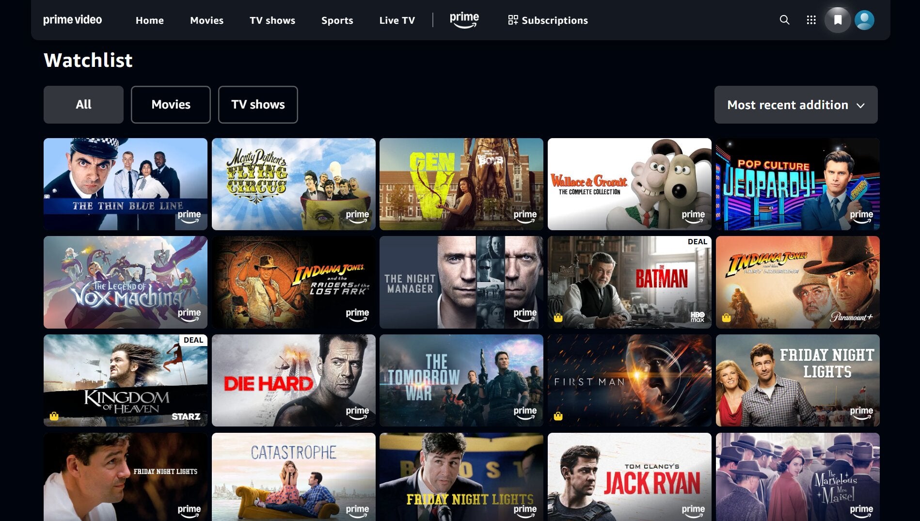 How to use Prime Video's watchlist feature