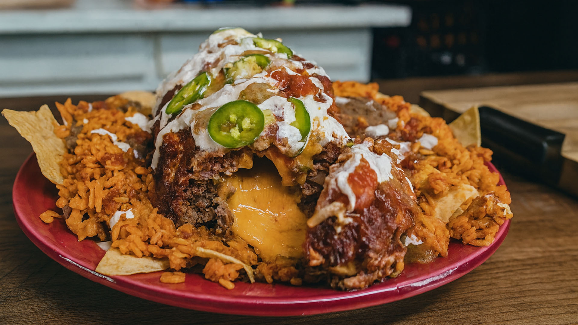 How to make smoked nacho-stuffed meatloaf