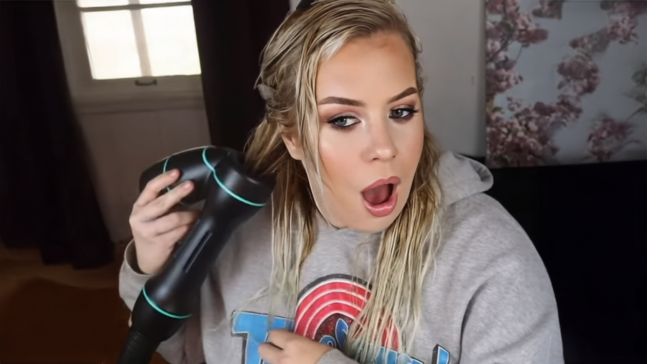 Trying a reverse hair dryer for the first time