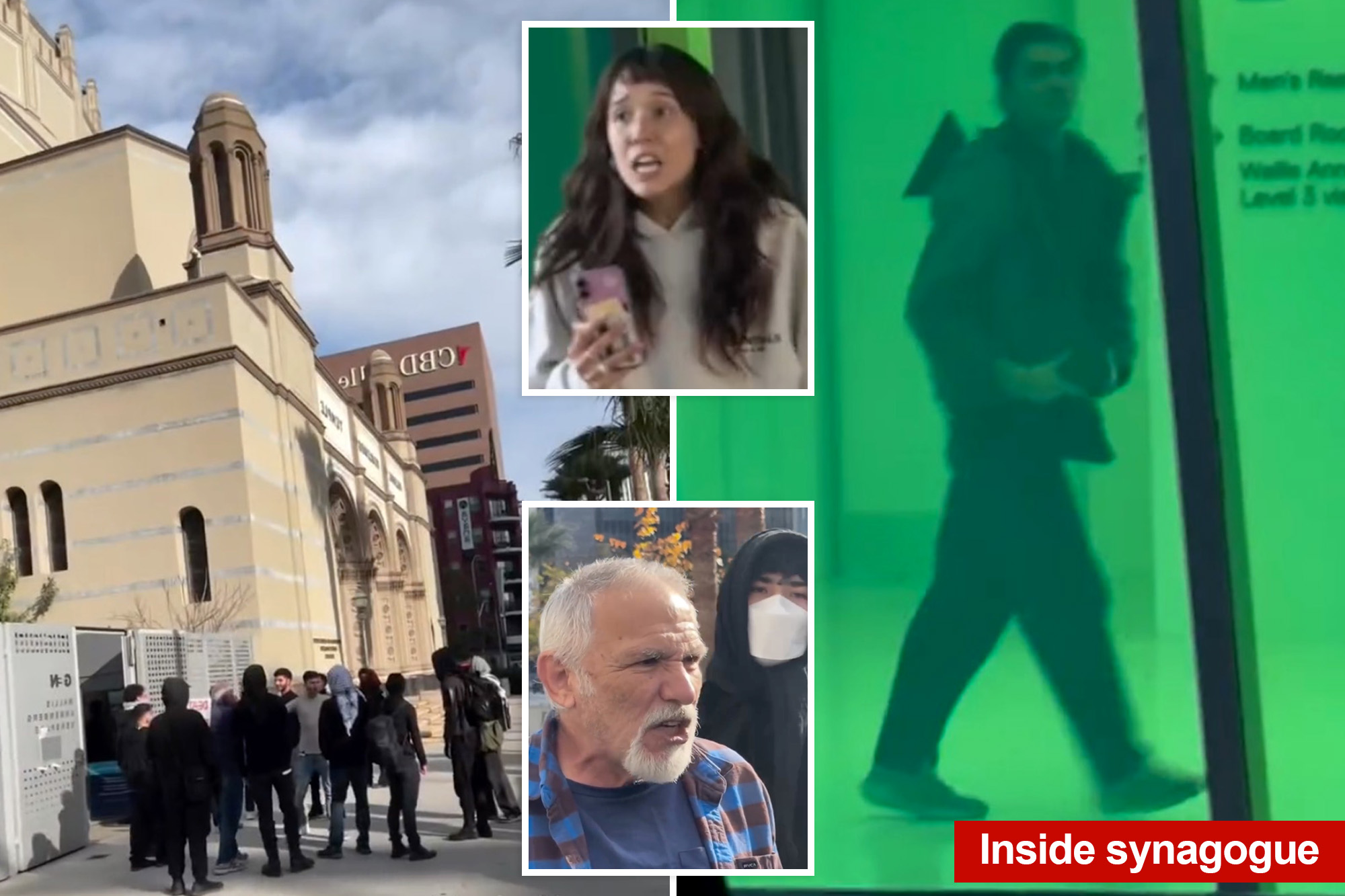 Horrifying video shows antisemitic protester mob storm LA synagogue ...