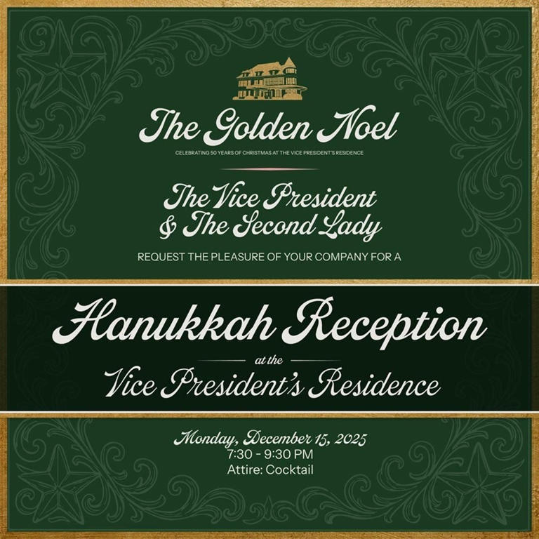 Vance’s Hanukkah invitation notes ‘Celebrating 50 years of Christmas’