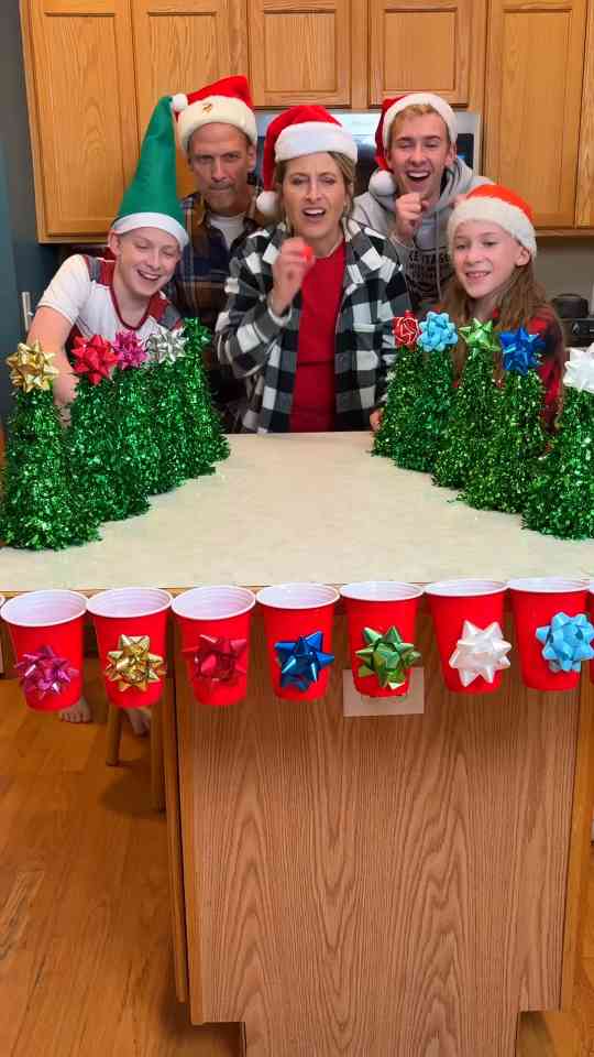 Christmas bow ball game – fun and festive family activity