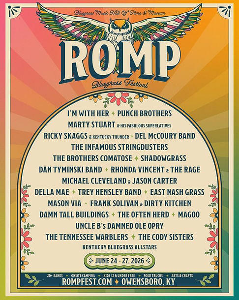 2026 ROMP Bluegrass Festival lineup announced