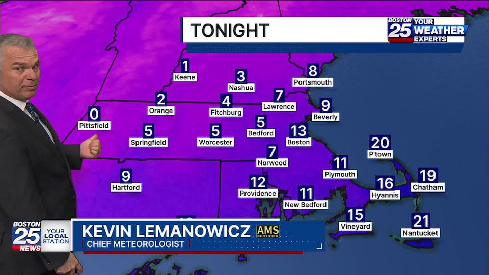 Boston 25 Thursday late night weather forecast