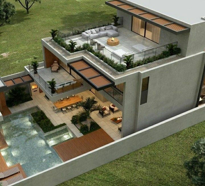 Keren! Ide desain rumah 3 lantai dengan rooftop kekinian