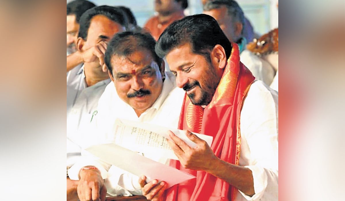 Adilabad BJP MLA, MP share stage with CM Revanth Reddy at Praja Palana ...