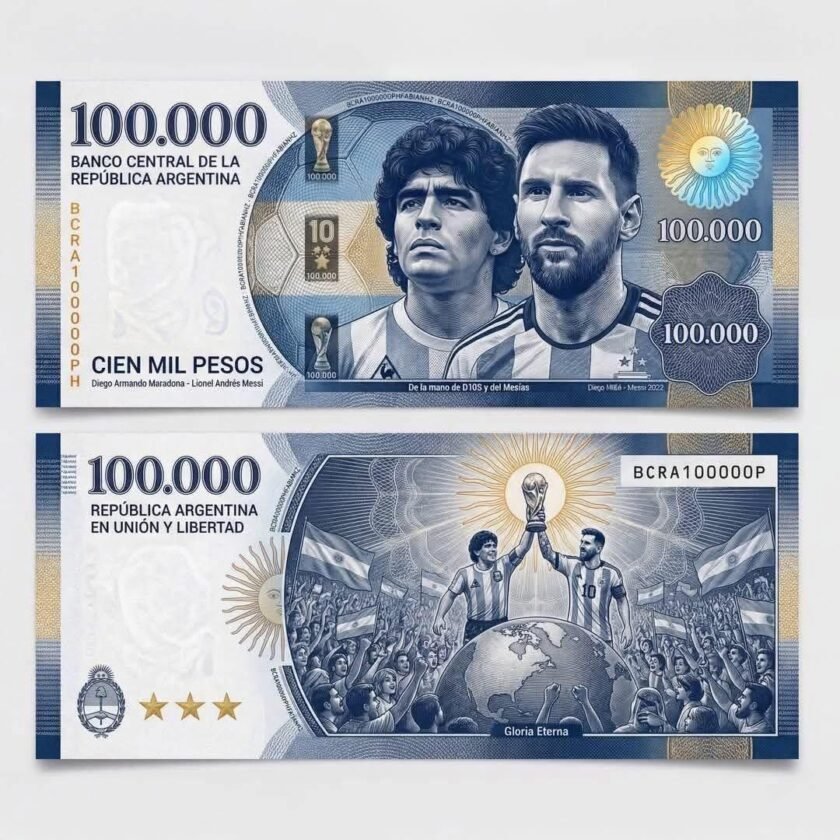 After Cristiano Ronaldo, a Messi/Maradona banknote!