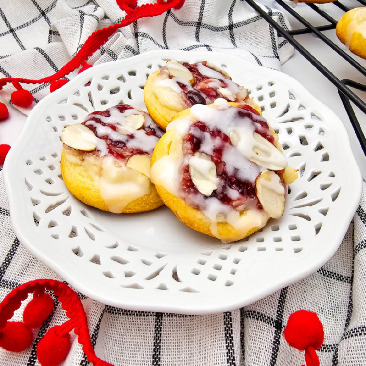 Raspberry cream cheese crescent cookies
