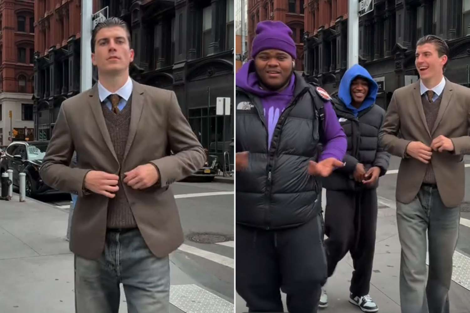 Model goes viral after strangers crash his OOTD video in a moment that could only happen in NYC ...