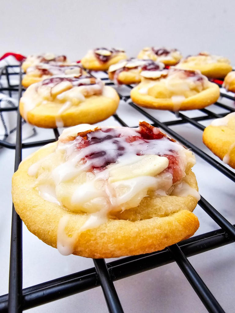 Raspberry cream cheese crescent cookies