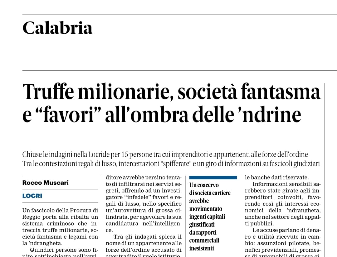 Rassegna stampa 5-12-2025 edizioni Calabria