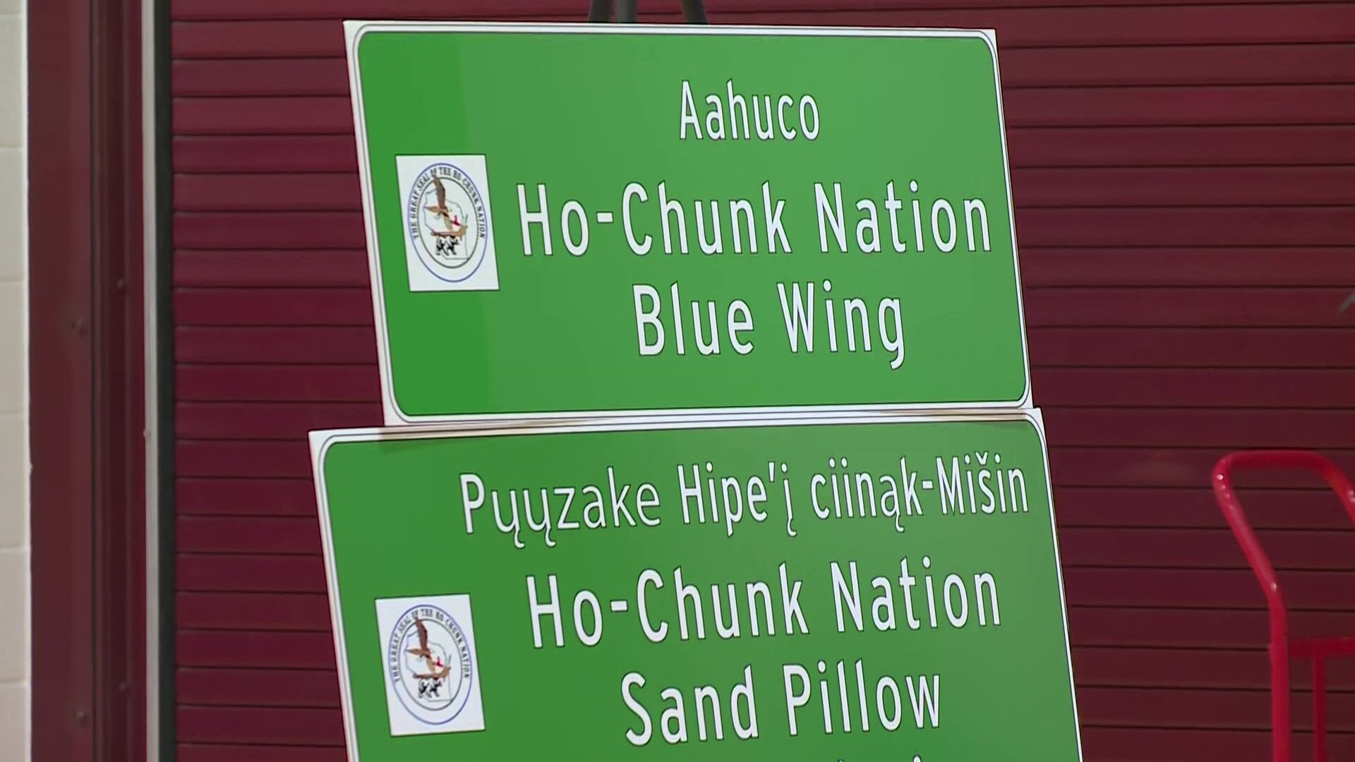 New dual-language signs identify Ho-Chunk communities on state highways