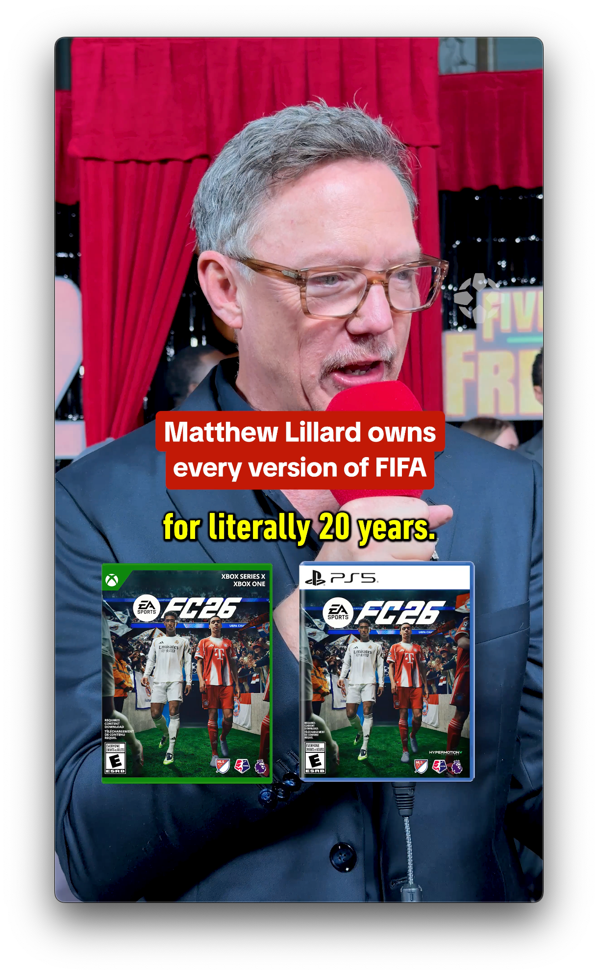 Matthew Lillard buys every FIFA game every year for Xbox and PlayStation
