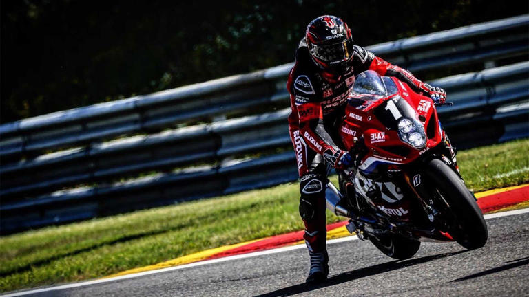 This motorcycle racer is running the London Marathon in his leathers ...