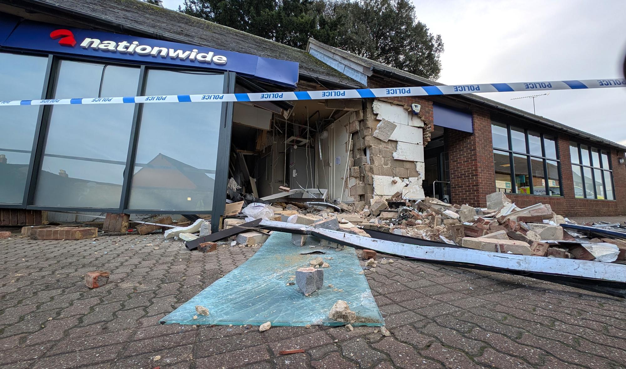 Ram-raiders rip cash point from building society branch in ...