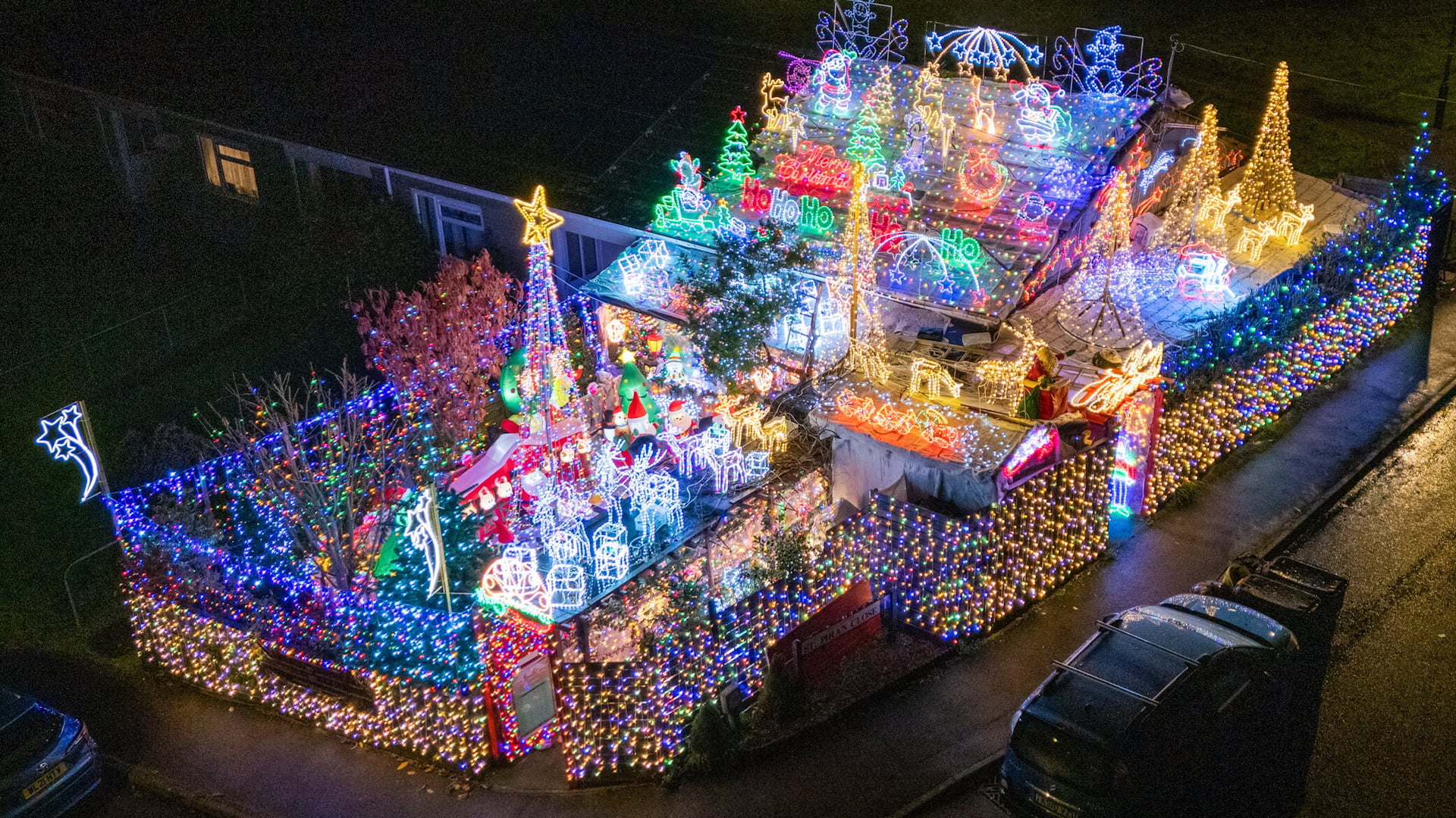 Britain's most festive home covered in lights which took two months to ...