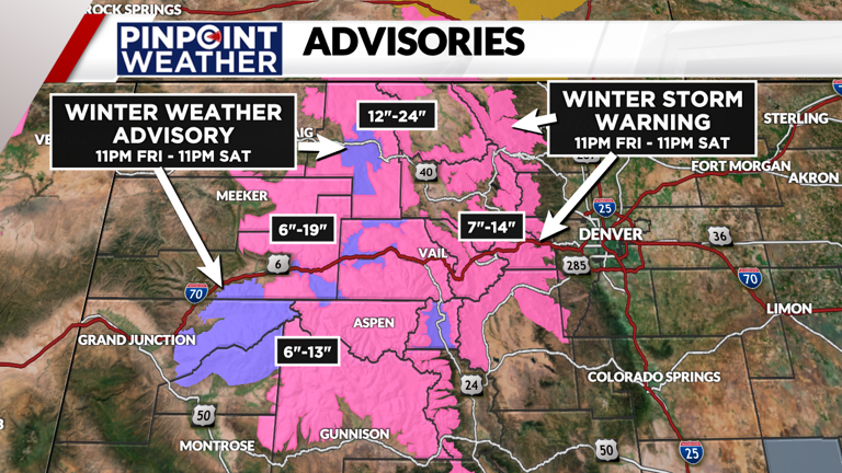 Denver weather: Mountain snow, mild metro