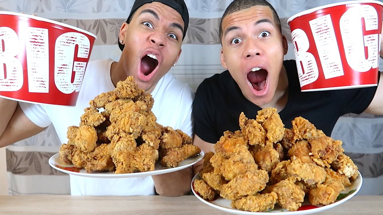 100 hot wings KFC challenge | Kelvin und Marvin