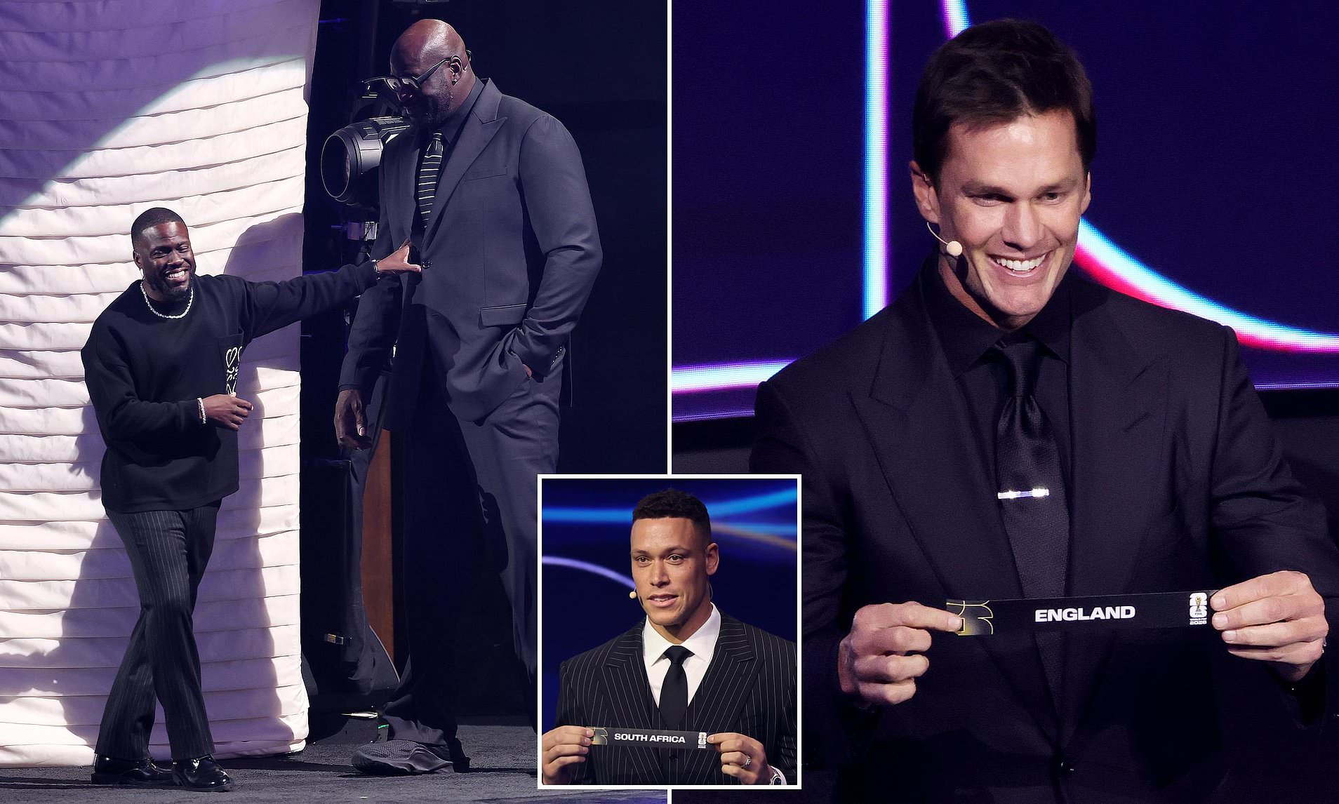 Shaquille O'Neal towers over Kevin Hart at 2026 World Cup draw
