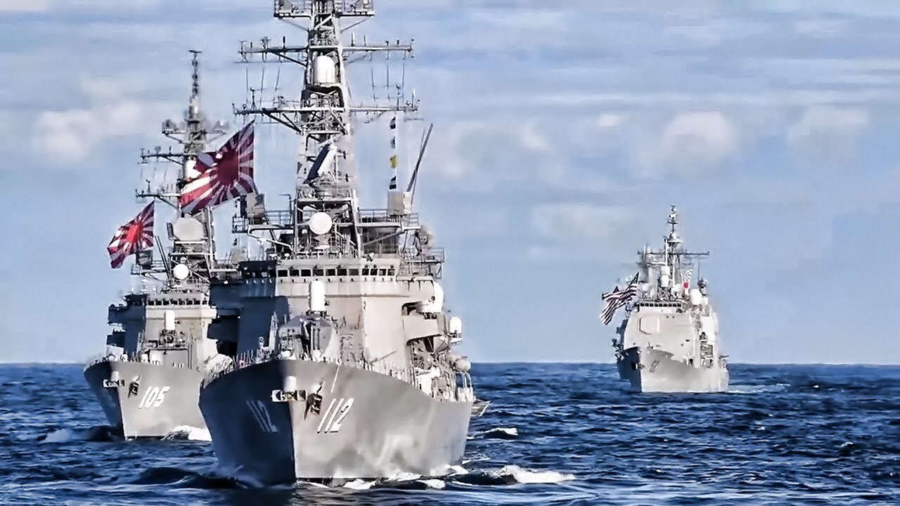 Sea View Of 3 U.S. Carrier Strike Group Near North Korea