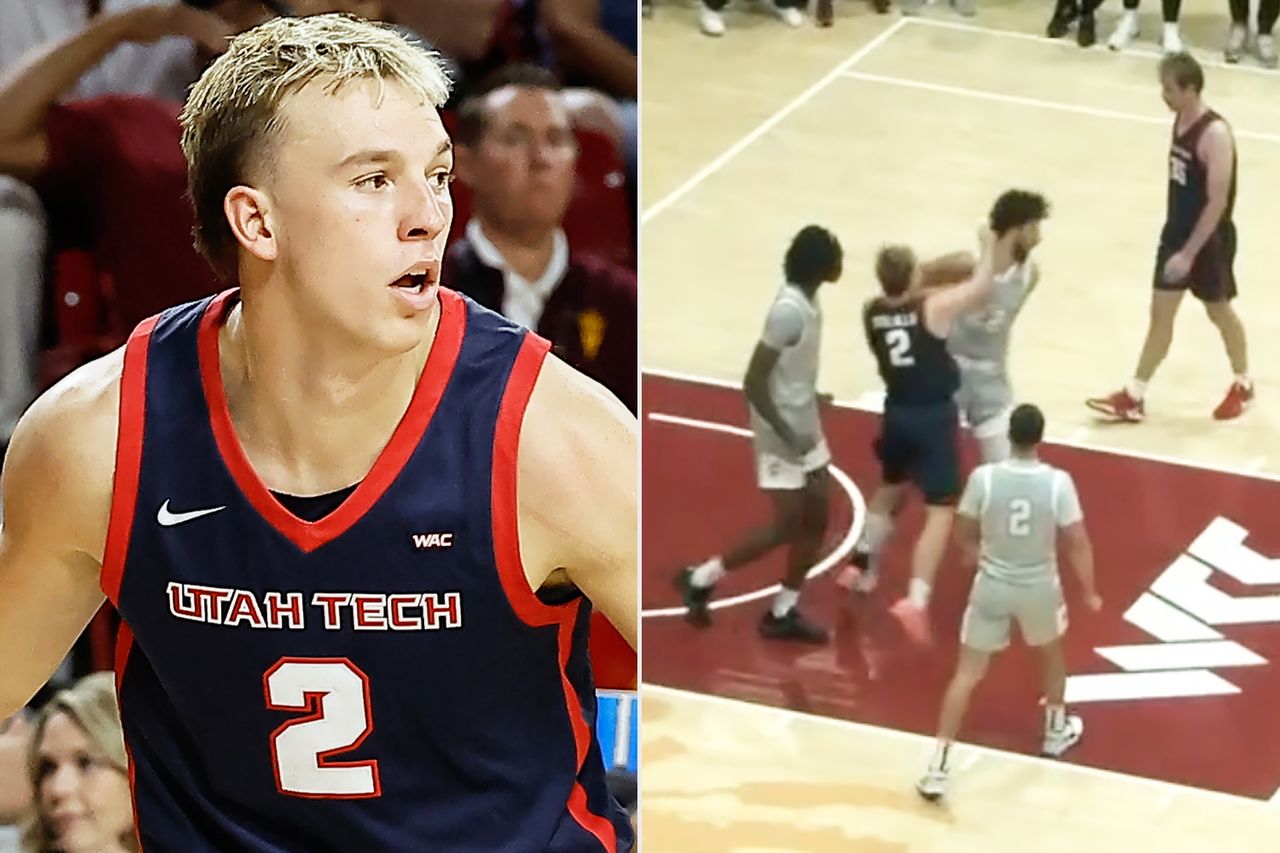 College basketball player punches opponent after getting dunked on in ...