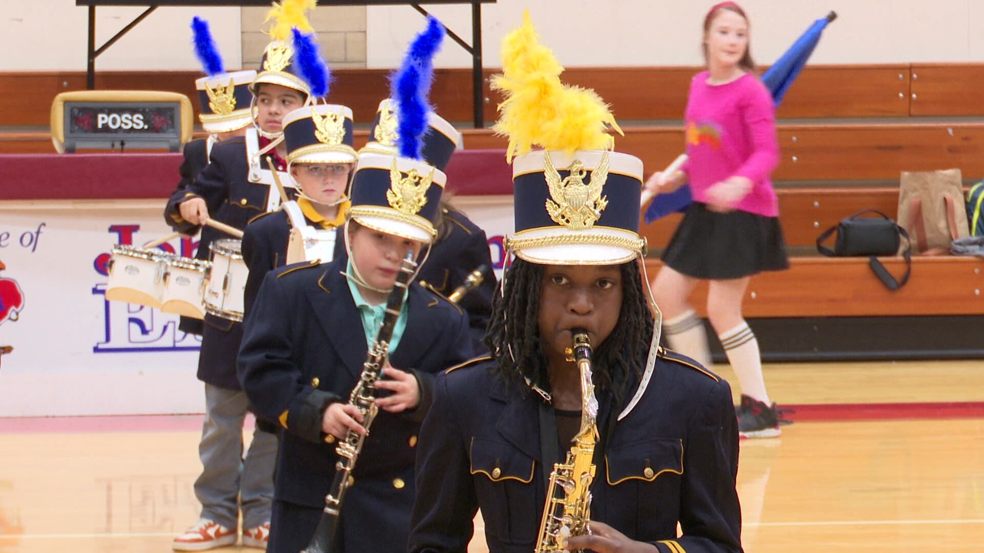 Nuner Elementary marching band, color guard breaks the mold