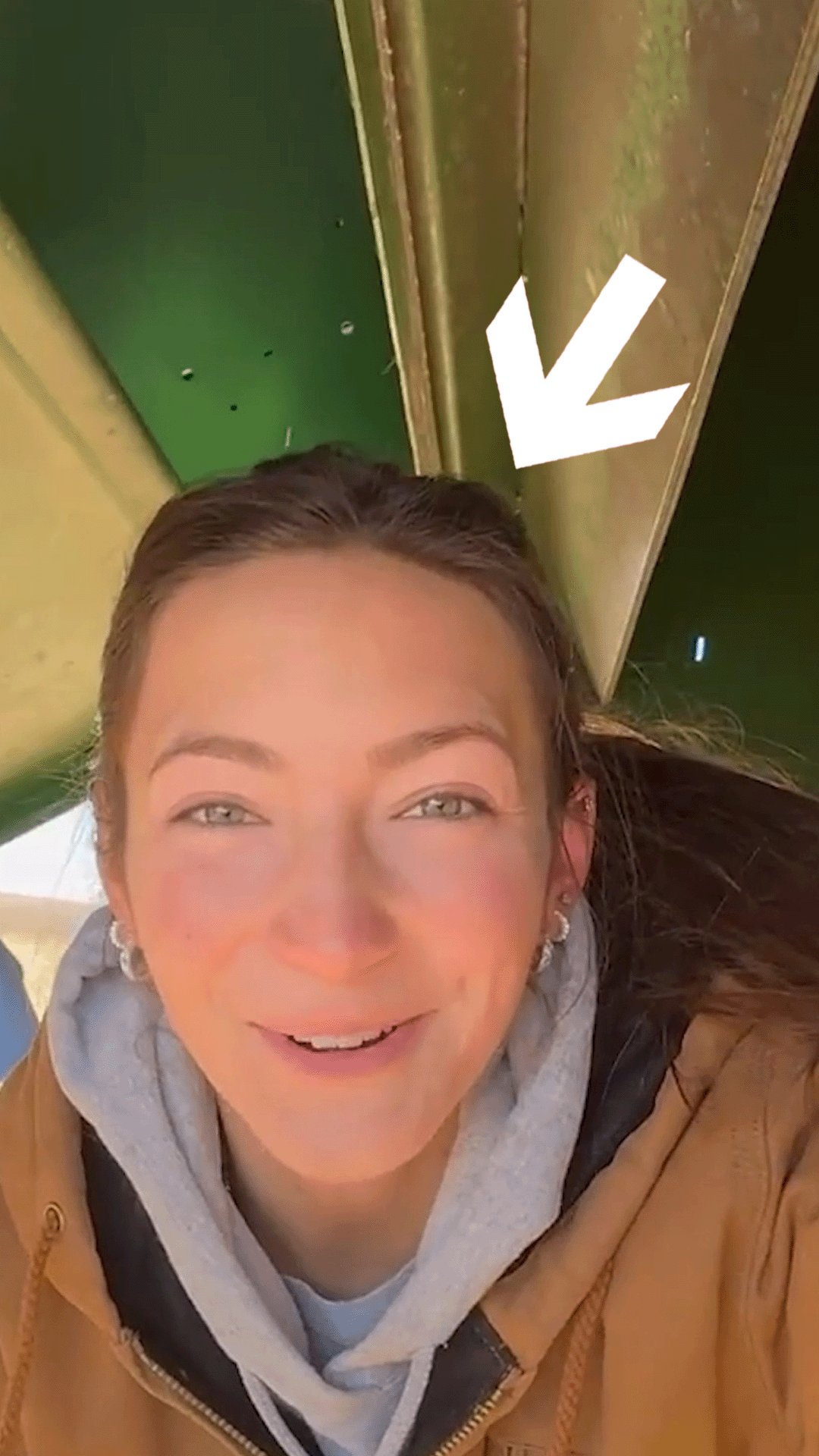 Inside a combine harvester