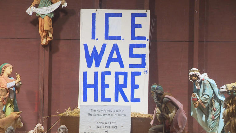 Controversial "ICE was here" nativity display in Massachusetts to ...