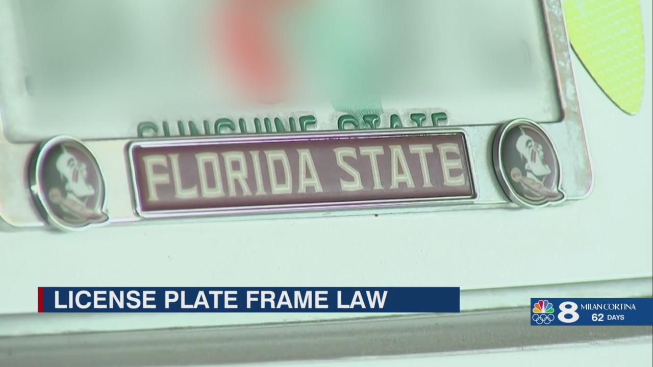 License plate frame law