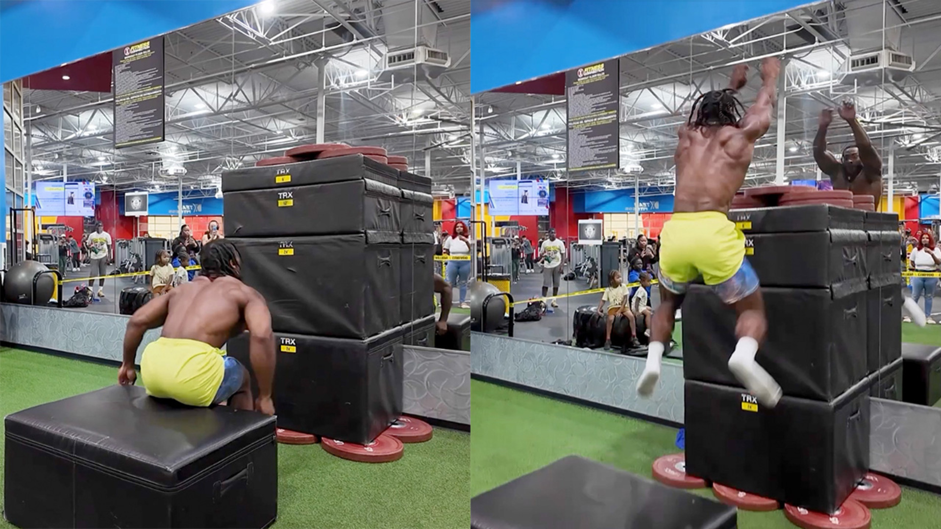 Highest seated box jump 1.689 metres (5 ft 6.5 in) by Brian Williams