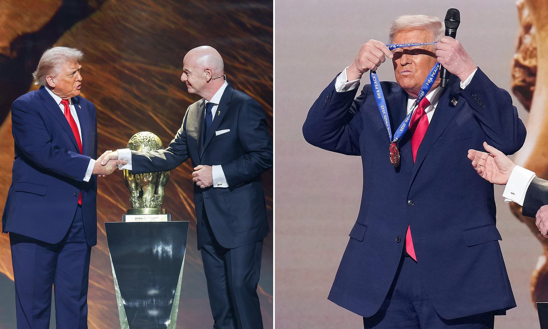 Trump awarded 'peace prize' at World Cup draw before telling crowd that ...