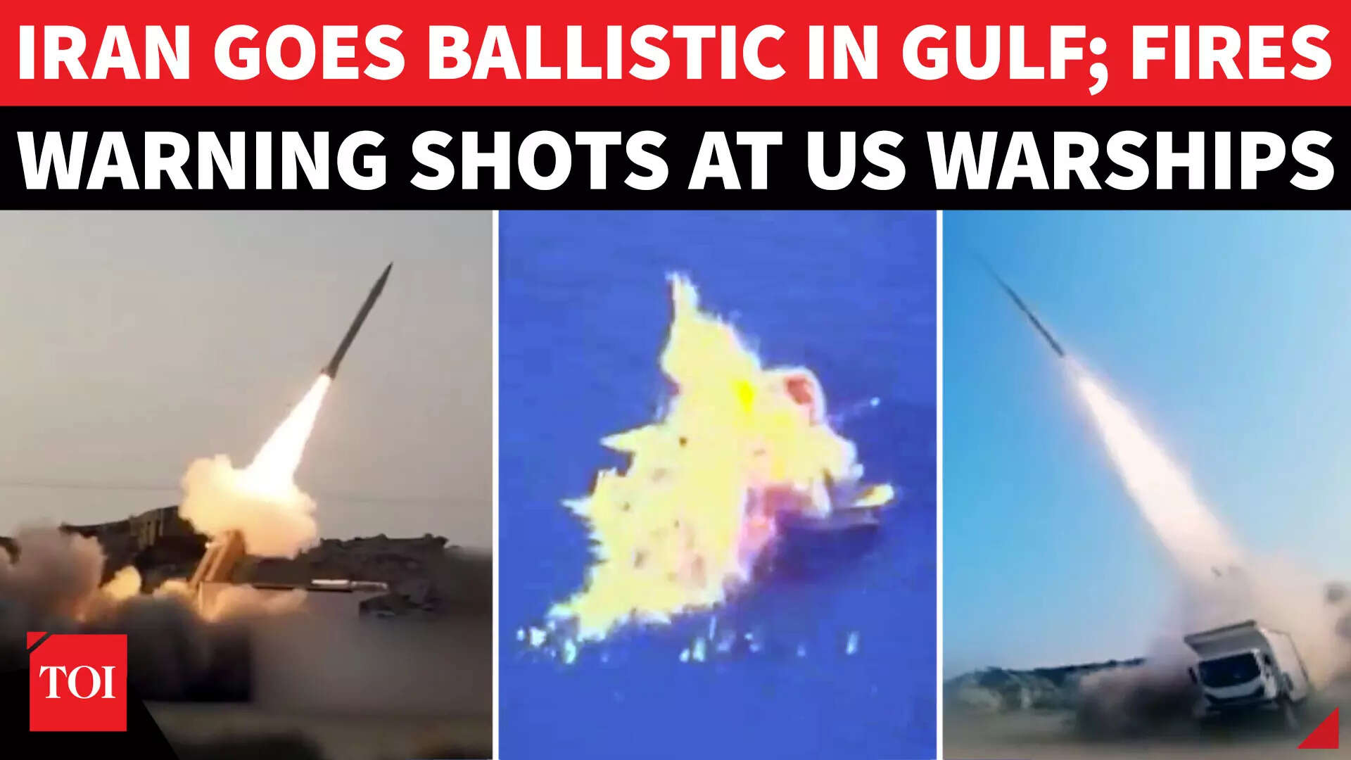 Iran's IRGC shoots direct warning to US warships as ballistic missiles & drones in Gulf power show