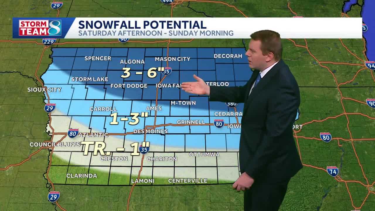Iowa weather: Timing and expected totals of Saturday snow