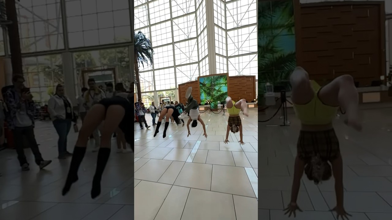 Model executes best tumbling routine during energetic practice