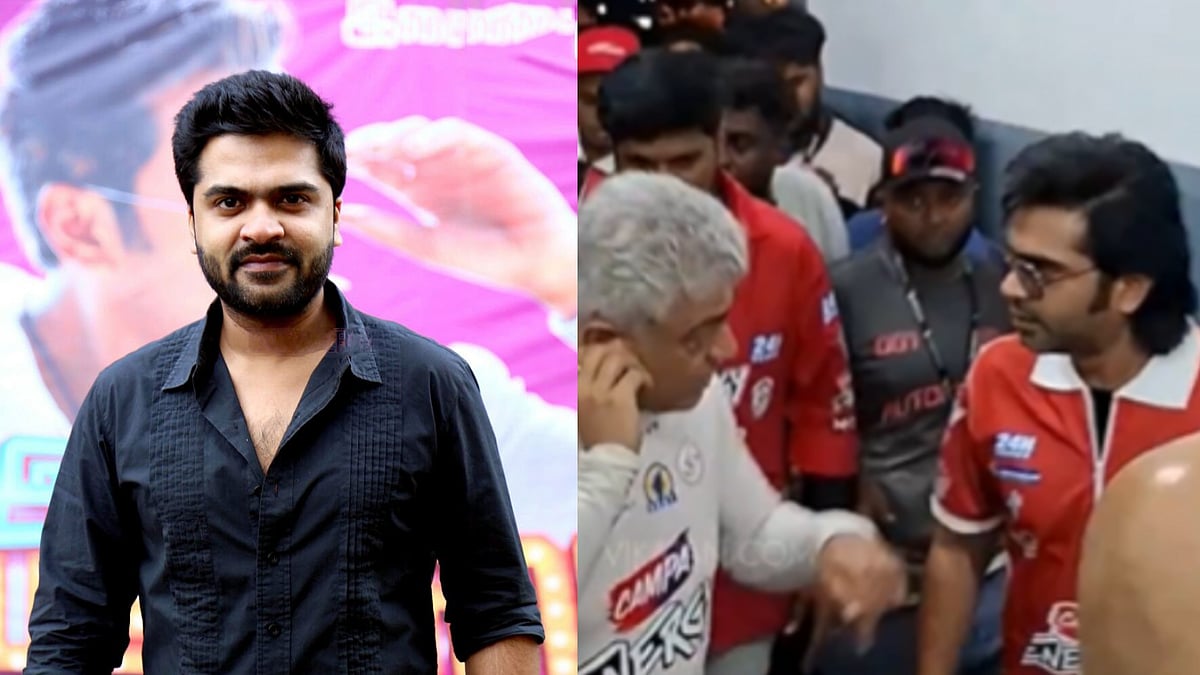 Silambarasan TR meets Ajith Kumar amid latter's race in Malaysia