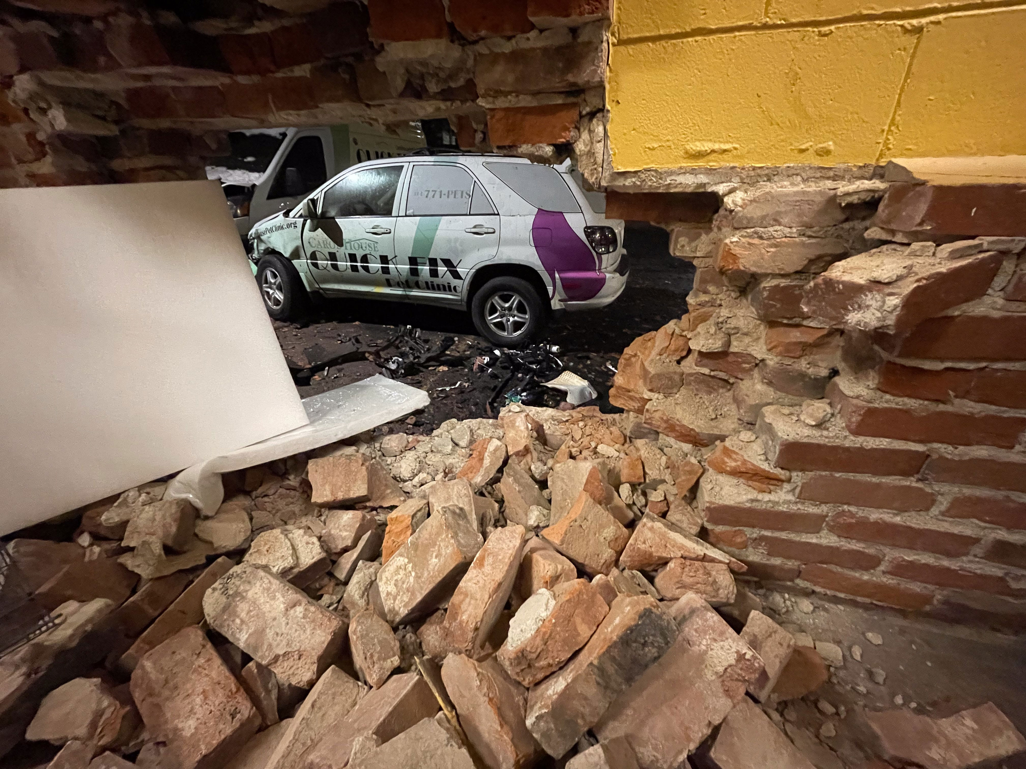 Carol House seeks help after car crashes into 3 cars, building ...