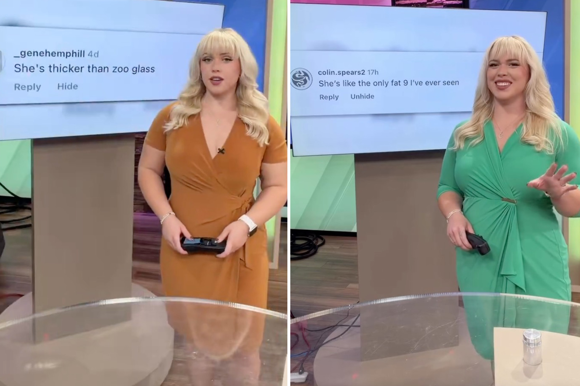 Curvy news anchor trolls haters by reading viewer comments in her ...