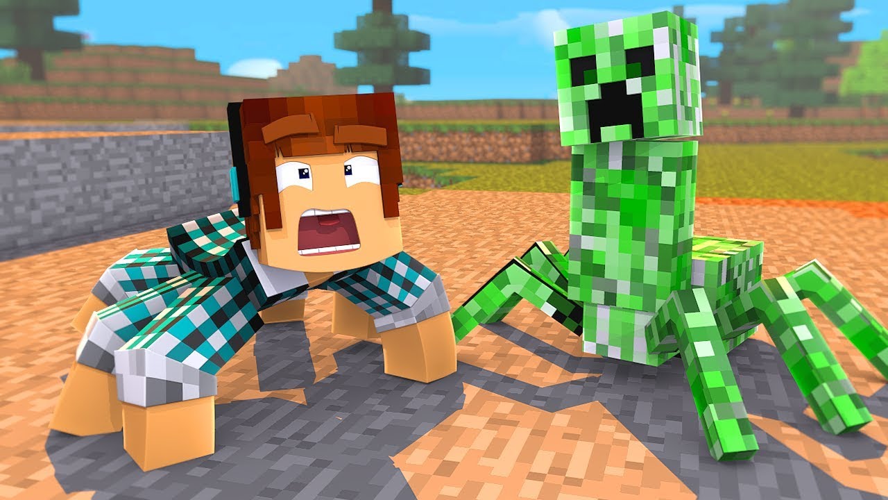O creeper virou uma aranha! - [ Vida de aranha #6 ] - Minecraft