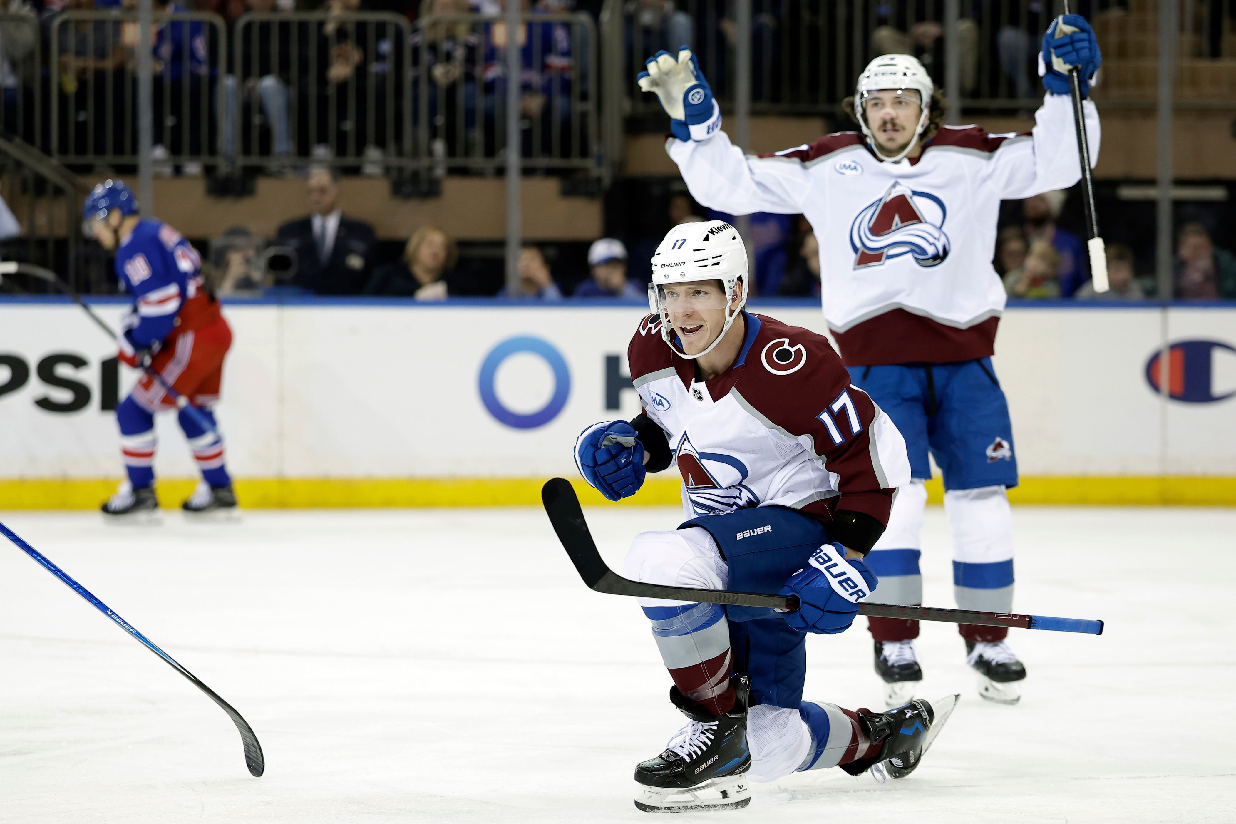 MacKinnon scores twice as the Avalanche beat the Rangers 3-2 in overtime