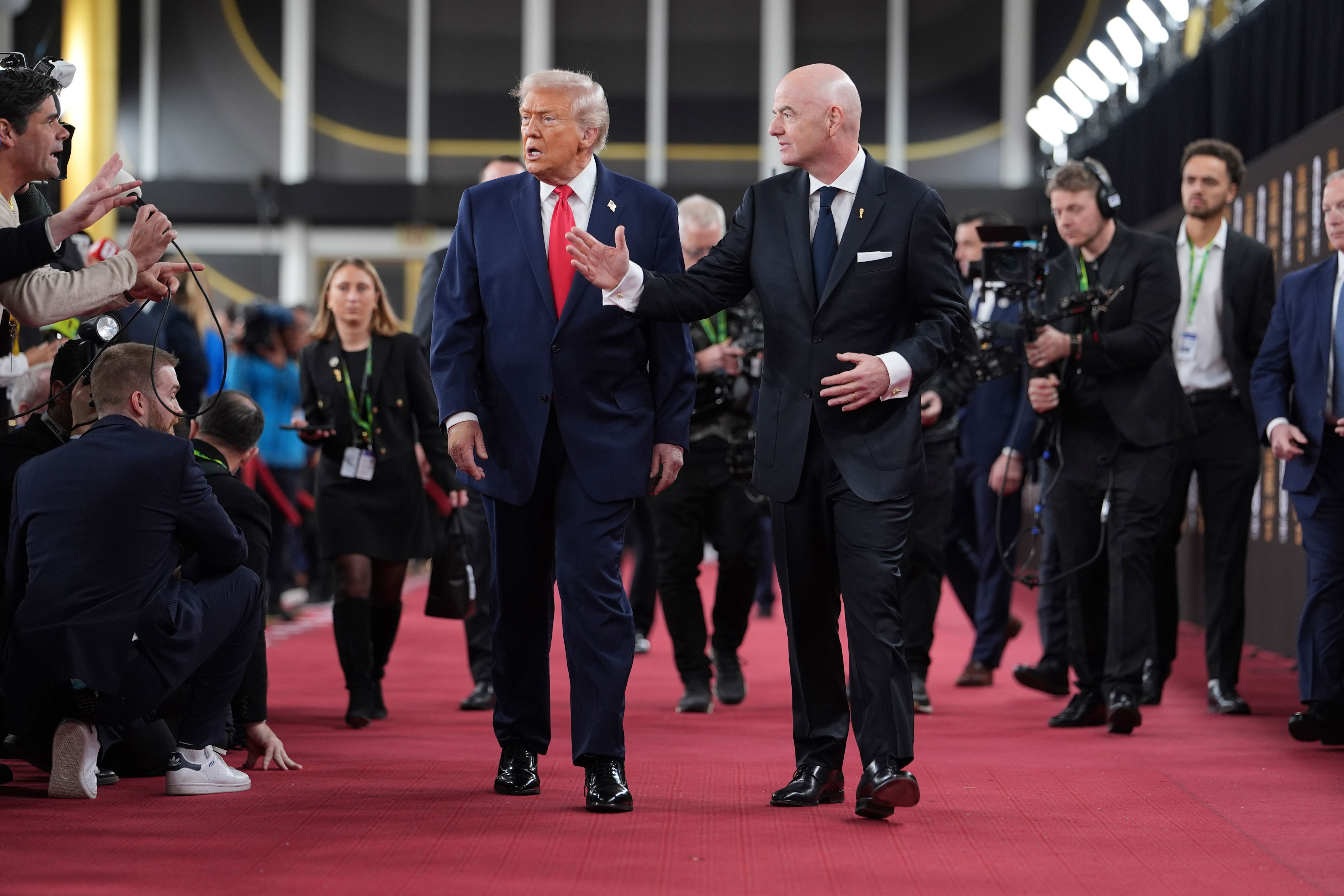 Trump appears on red carpet ahead of FIFA World Cup draw