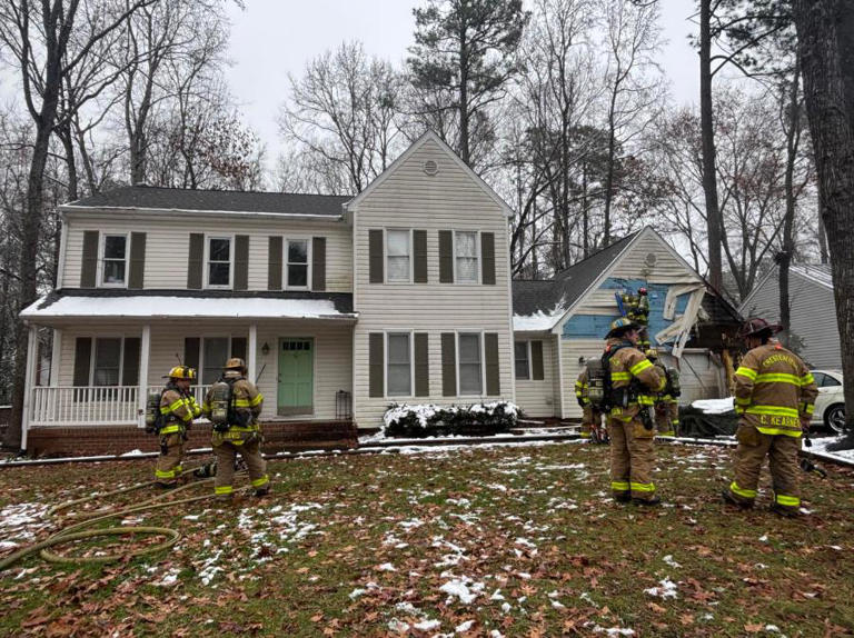 Virginia house fire started by vehicle blaze